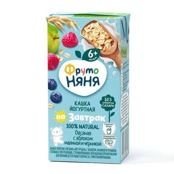 Кашка молочная овсяная ФрутоНяня йогуртная яблоко-малина-черника с 6 ...