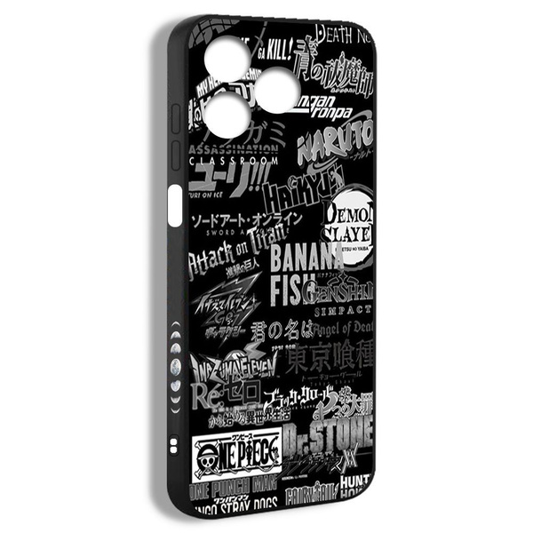 Чехол для смартфона Подходит для Tecno Spark 10 4g японское аниме черный купить с доставкой по