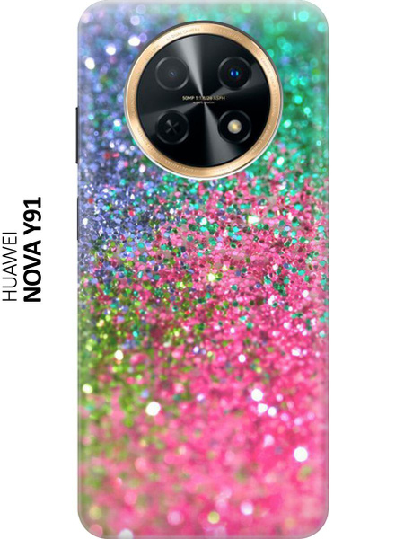 Силиконовый чехол Магические блестки на Huawei nova Y91 / Хуавей нова ...