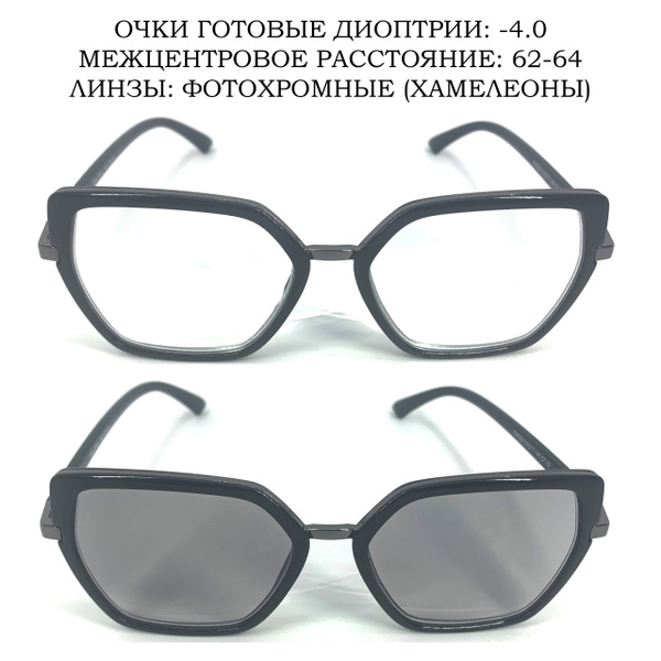 Очки хамелеон для зрения женские, фотохромные, солнцезащитные, с ...