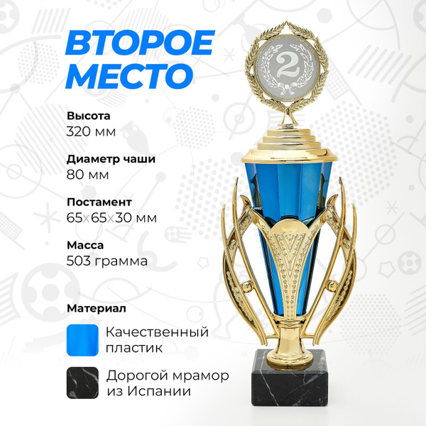 Спортивный кубок за второе место для награждения победителя. Атрибутика ...