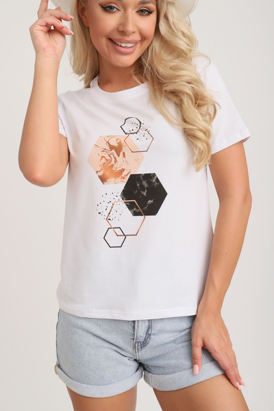 Футболка MODAVI, размер 44, цвет белый, Хлопок 95% Эластан 5% - купить по выгодной цене в ...