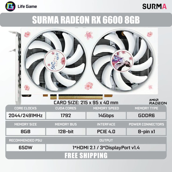 Видеокарта AMD Radeon RX 6600, 8 ГБ GDDR6 - купить по низким ценам в ...
