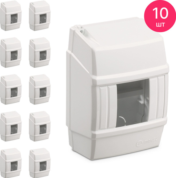 Бокс распределительный Makel / Макел ЩРН-П-04 с пломбой, пластиковый белый 4 модульных ...