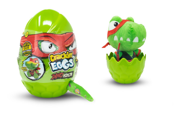 Игрушка мягконабивная динозавр 22 см Crackin'Eggs в яйце. Серия Ниндзя ...
