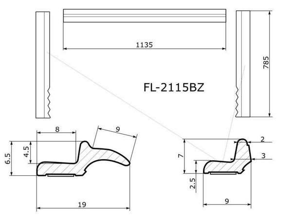 FL-2115BZ Молдинг лобового стекла VOLKSWAGEN GOLF V 03-08купить c ...