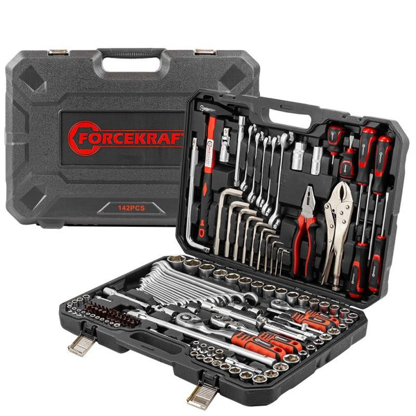 Набор инструментов FORCEKRAFT 142 предмета 1/4" 3/8" 1/2" - купить по ...