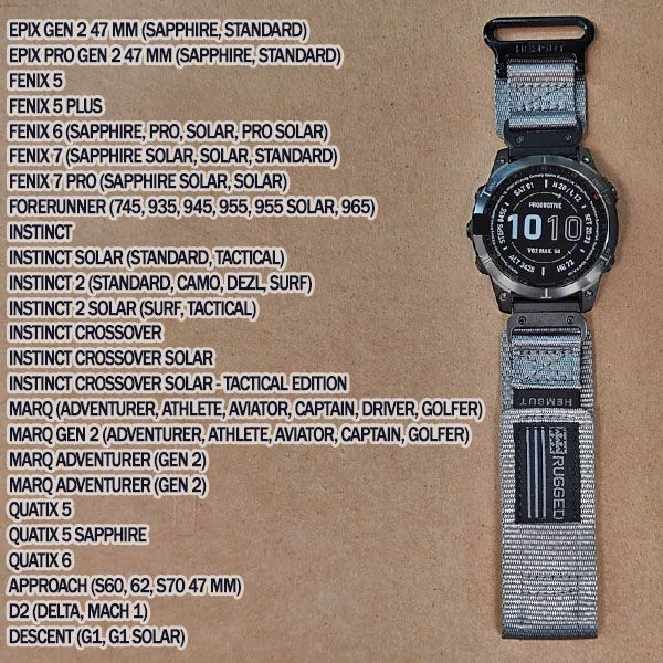 Нейлоновый ремешок Hemsut Rugged 22 мм для Garmin (циферблат 47 мм ...