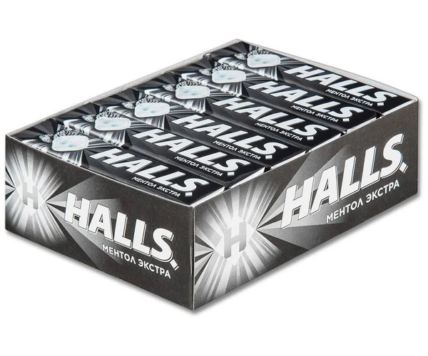 Леденцы Halls, ментол экстра, 24,5гр.х12шт - купить с доставкой по ...