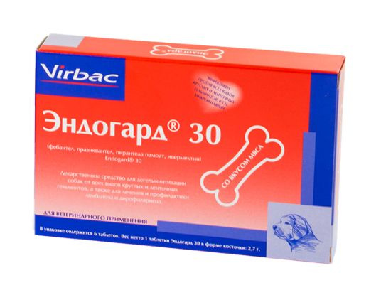 Эндогард 30, таблетки от гельминтов для собак, 6 таб. - купить с ...