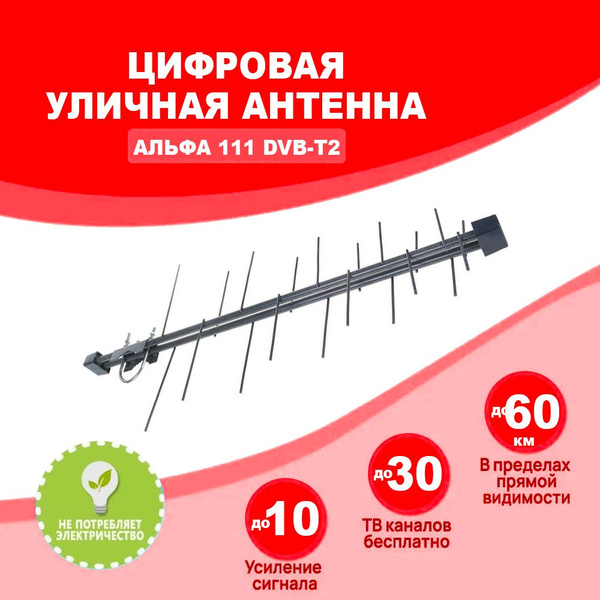 Антенна для цифрового тв уличная для телевизора Альфа 111, пассивная ...