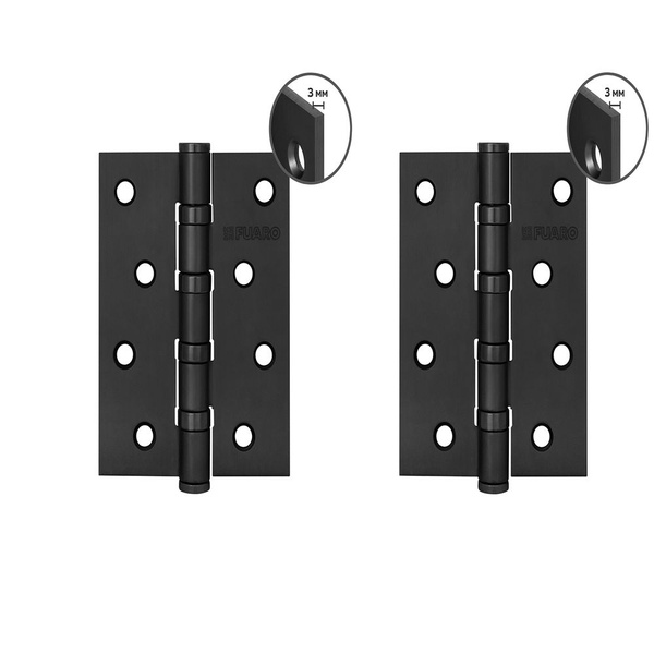 Петля Fuaro (Фуаро) универсальная HEAVY IN4400U BL (черный) 100х75х3 мм ...