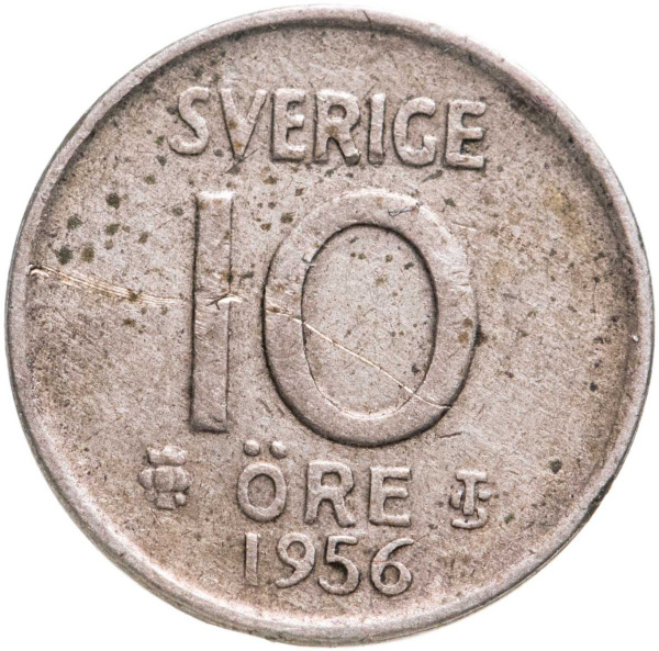 Швеция 10 эре ore 1956, Серебро 400, в сохранности XF - купить в интернет-магазине OZON с ...
