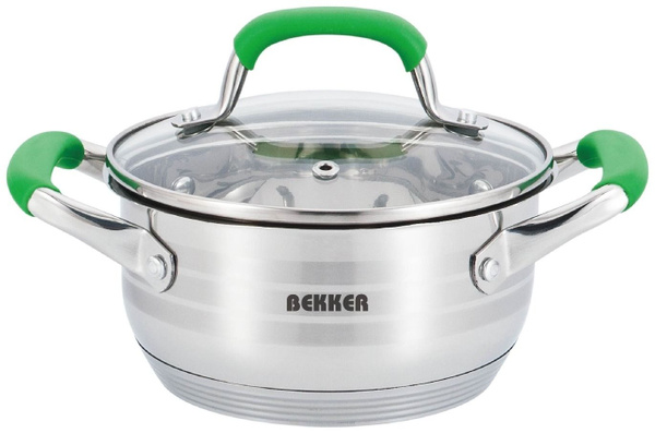 Кастрюля Bekker, Сталь, 2,8 л - купить по выгодной цене в интернет ...
