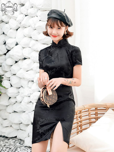 Китайская женская юбка, традиционный чонсам, короткие платья для ...