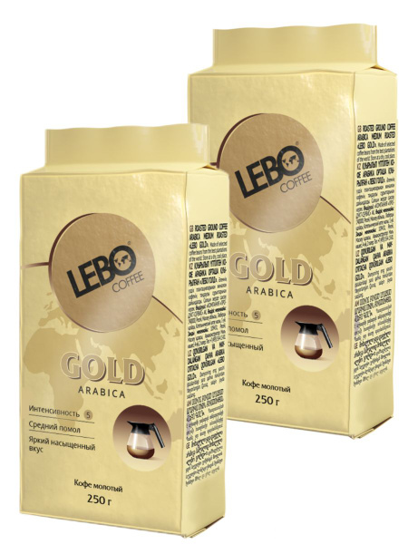 Кофе молотый Lebo Голд, 250 грамм - 2 шт - купить с доставкой по ...