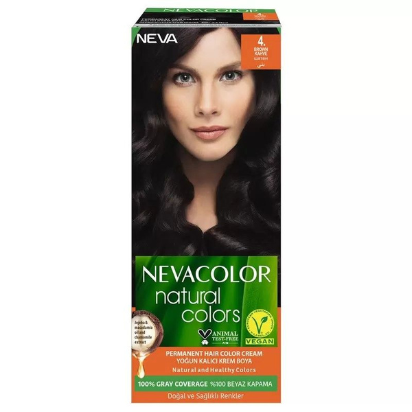 Крем-краска для волос Neva "Natural Colors", стойкая, тон 4, Brown - купить с доставкой по ...