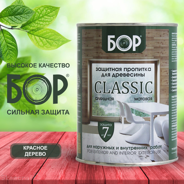 Пропитка для дерева для наружных работ/ антисептик БОР Classic матовая ...