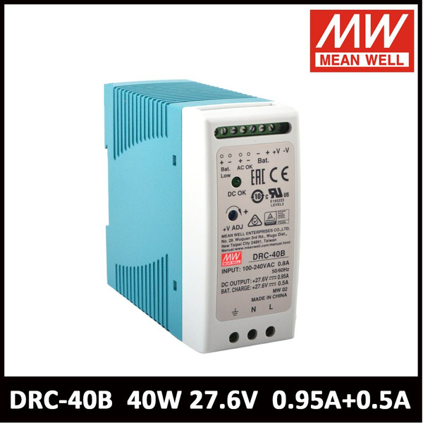 MEAN WELL DRC-40B Источник питания 27,6 В 0,95 А 40 Вт на DIN-рейке с ...