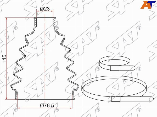 Пыльник шруса наружный FR NISSAN ALMERA B10 (2 хомута. термопластик ...