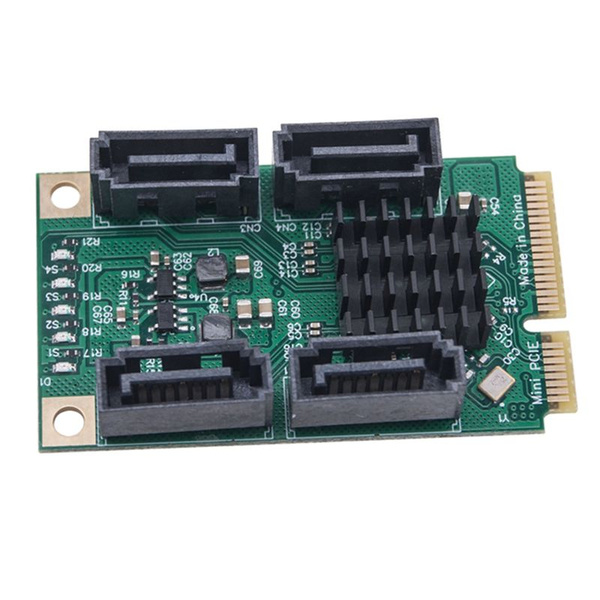 Mini PCI-E SATA 4 порта SATA III 6G Mini PCI Express Контроллер Плата ...