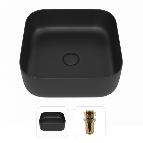 Раковина Helmken Helmken46839000_01x39 см, черный, золотой купить по доступной цене с доставкой ...