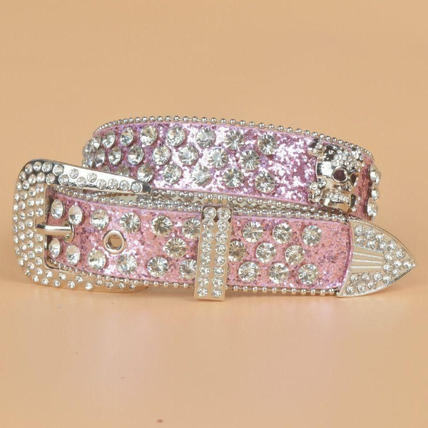 Женский ремень со стразами и черепом, кожаный ремень из искусственной ...