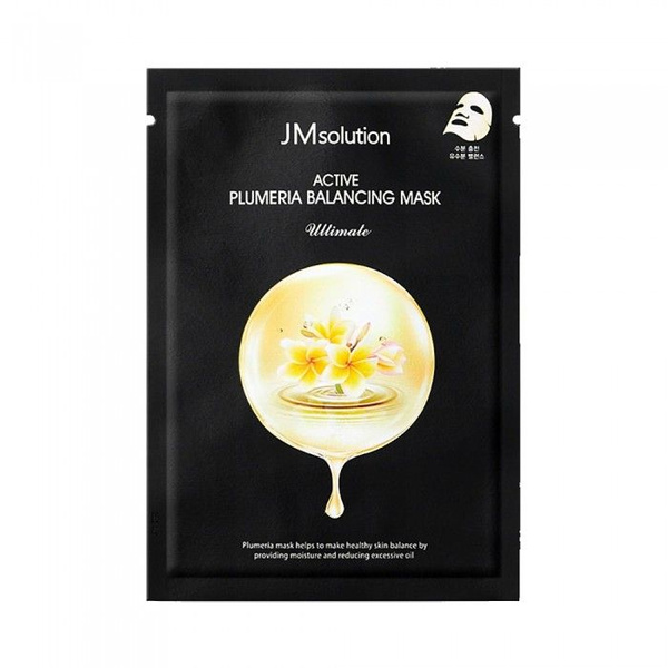 JMSolution Маска тканевая для лица с экстрактом плюмерии active plumeria balancing mask ultimate ...