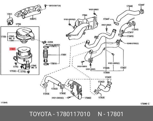 Фильтр воздушный Toyota 17801-17010 - купить по выгодным ценам в ...