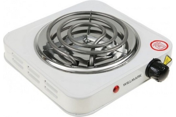 Плитка электр. Willmark HS-111TW 1 конфорка, 1000 Вт, тэн, чаша нерж - купить с доставкой по ...