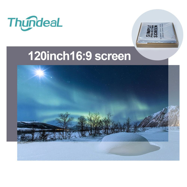 ThundeaL Отражающий проекторный экран High Brightness 120 дюймов 16:9 ...