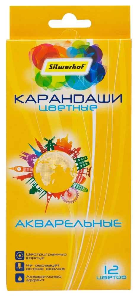 Набор карандашей Silwerhof, вид карандаша: Акварельный, 12 шт. - купить ...
