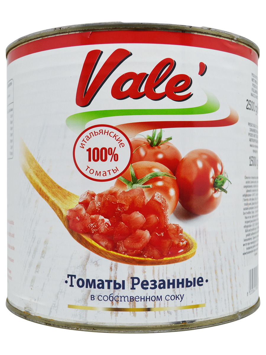 Томаты резанные в собственном соку VALE', 2500г - купить с доставкой по ...