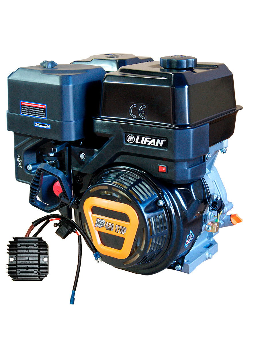 LIFAN KP420E 3А (190FD-T 3А) 17 л.с., вал 25 мм, электрический стартер, катушка 3А - Lifan арт ...