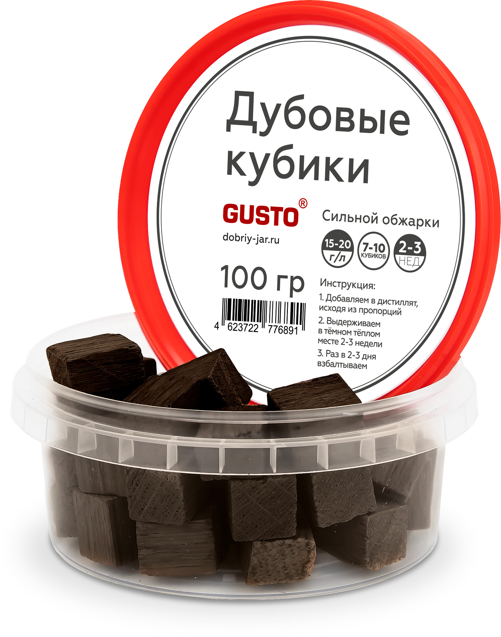 Характеристики Дубовые кубики сильной обжарки 100 гр, подробное ...