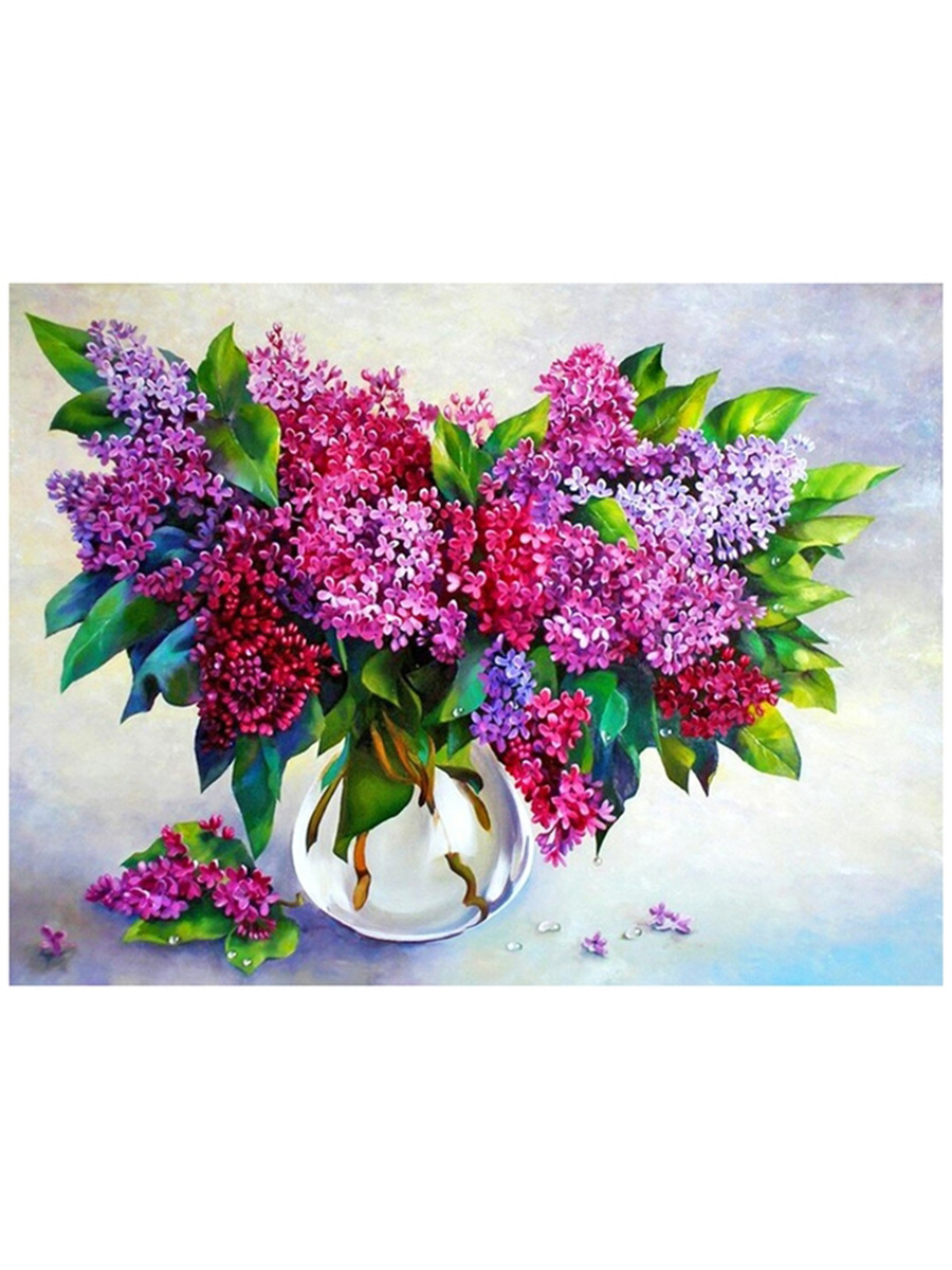 Алмазная мозаика /живопись / картина стразами / Сирень / 40х50см ...