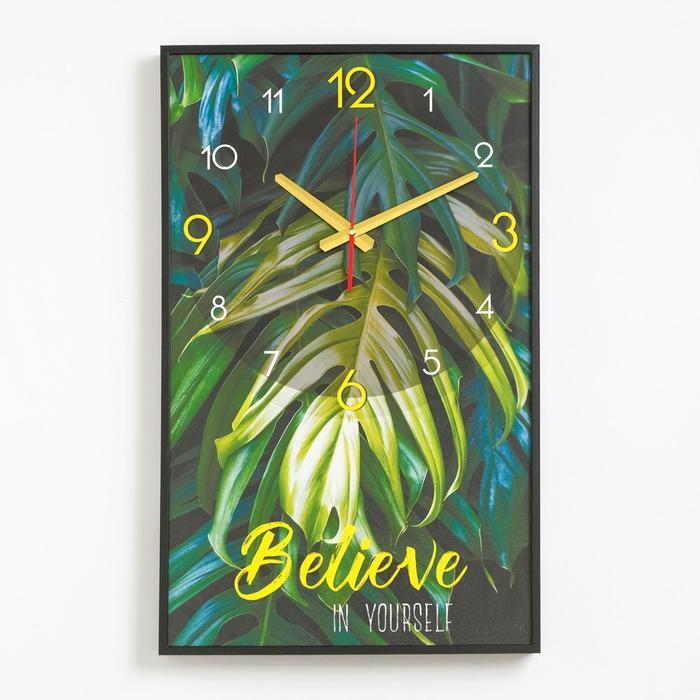 Часы настенные Believe 1 АА плавный ход 57х35х4 см купить по низкой цене в интернет