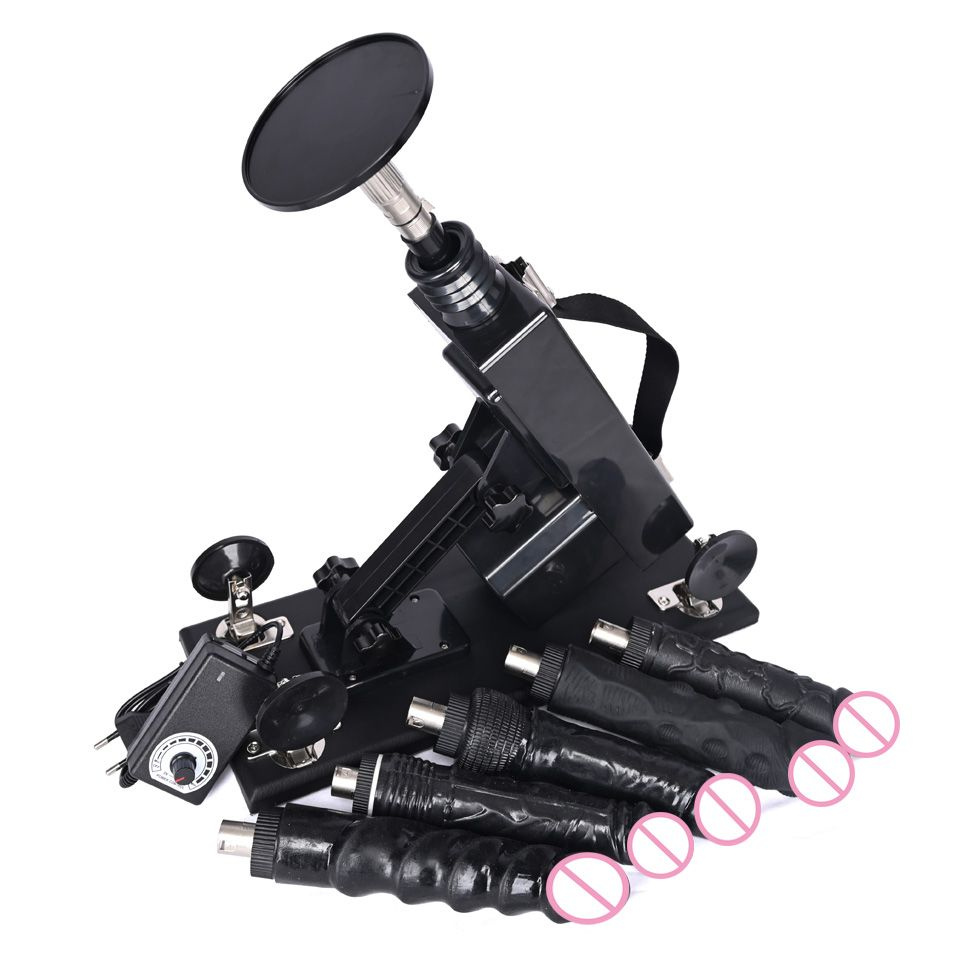 JIUYI A2 Секс-машина с 5 черными аксессуарами для фаллоимитатора 1 телескопическая машина для ...