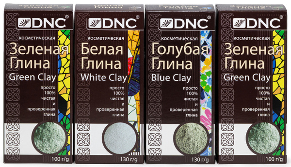 DNC Глина косметическая для лица, волос и тела: Зеленая 2 уп. по 100 г ...