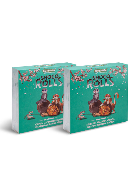 Конфеты Galagancha Shoco Rolls Мягкий грильяж с арахисом, 135 г х 2 шт - купить с доставкой по ...