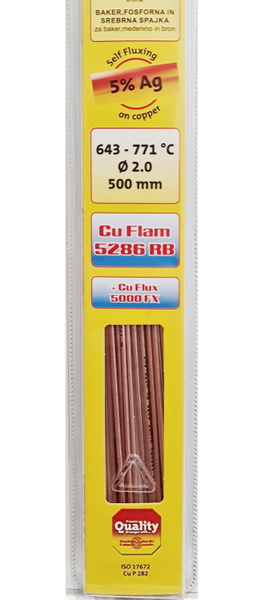 Самофлюсующийся припой для пайки меди Castolin Cu Flam 5286 RB Ag 5% ...