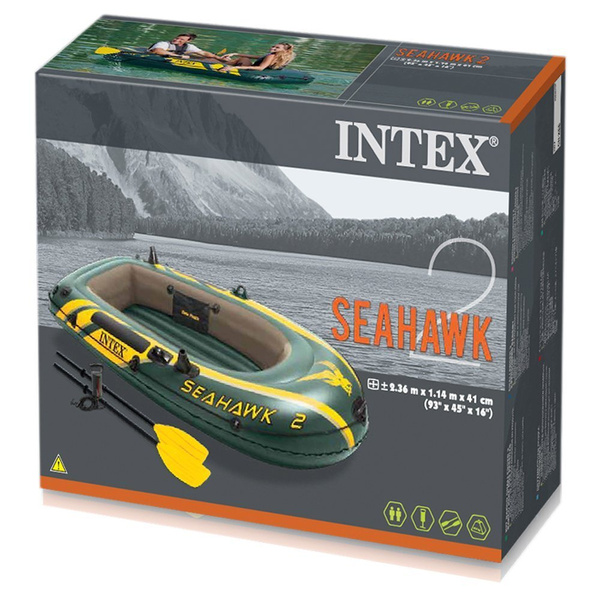 Надувная лодка Intex 68347 двухместная Seahawk 200, 236x114x41см ...