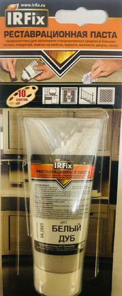 Шпатлевка - реставрационная паста для дерева мебельная , туба 55 гр. БЕЛЫЙ ДУБ IRFix в блистере ...
