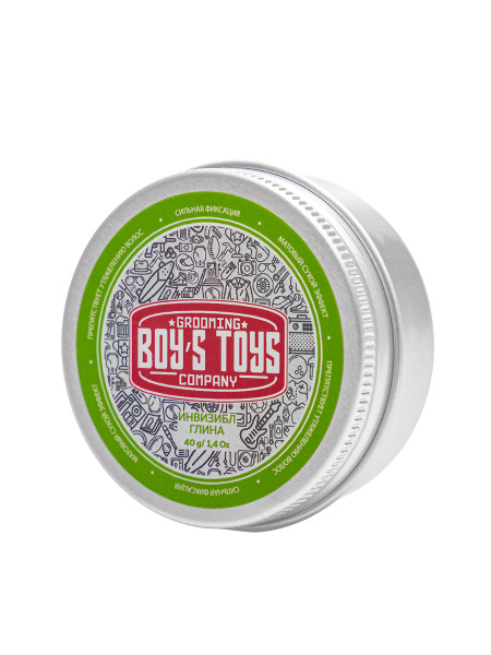Boy's Toys Глина Инвизибл для укладки волос средней фиксации с низким ...