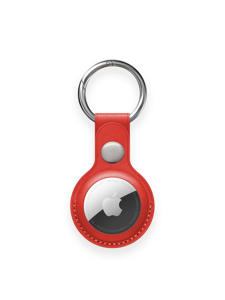 Чехол для AirTag / Кожаный чехол Брелок для Apple AirTag цвет: красный ...