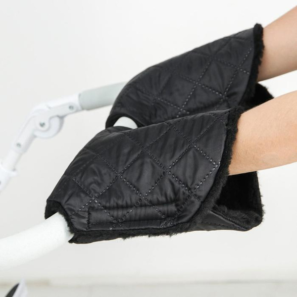 Варежки-муфты на ручку коляски, 2 шт., стеганные, цвет черный - купить ...