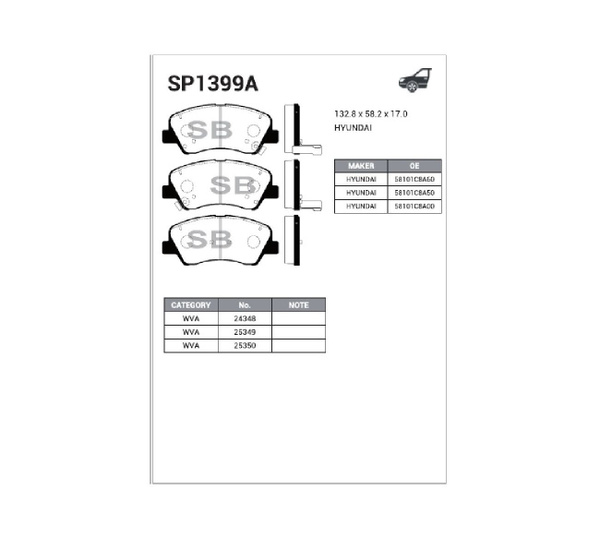 Колодки тормозные Sangsin Brake SP1399A - купить по низким ценам в ...