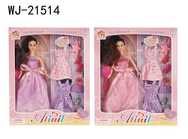 Кукла Junfa "Atinil" в длинном вечернем платье с 2 дополнительными платьями и аксессуарами, 28см ...