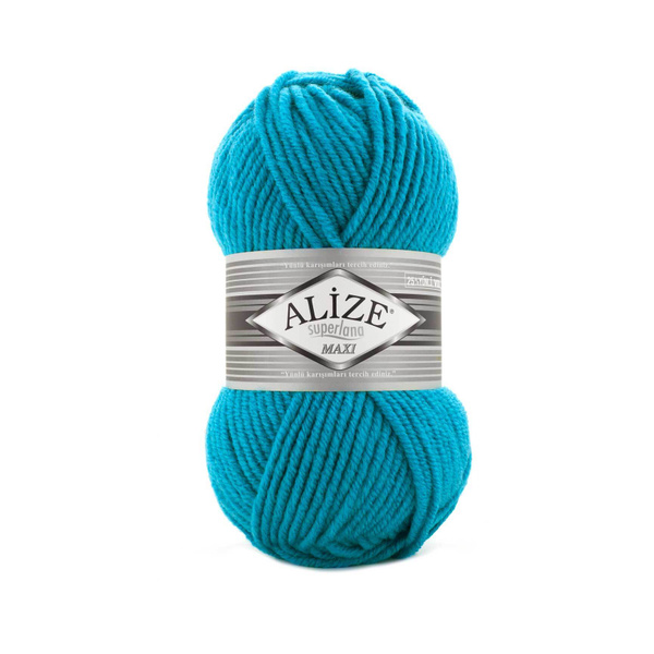 Пряжа ALIZE Superlana maxi, АЛИЗЕ Суперлана макси, бирюзовый (484), 1 ...