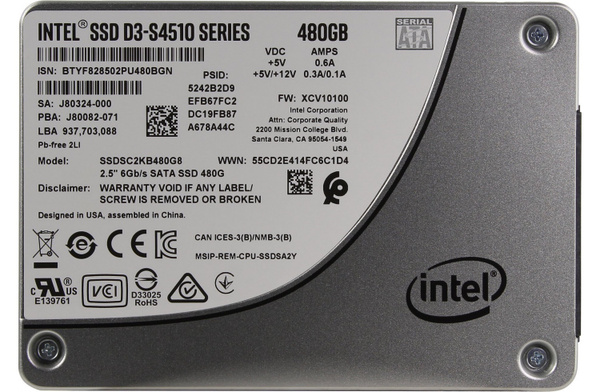 480 ГБ Внутренний жесткий диск Intel D3-S4510 (SSDSC2KB480G801 ...